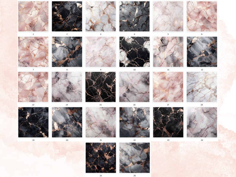 Rose Gold Marble Digital Paper, Marble Textures, Seamless Marble ...