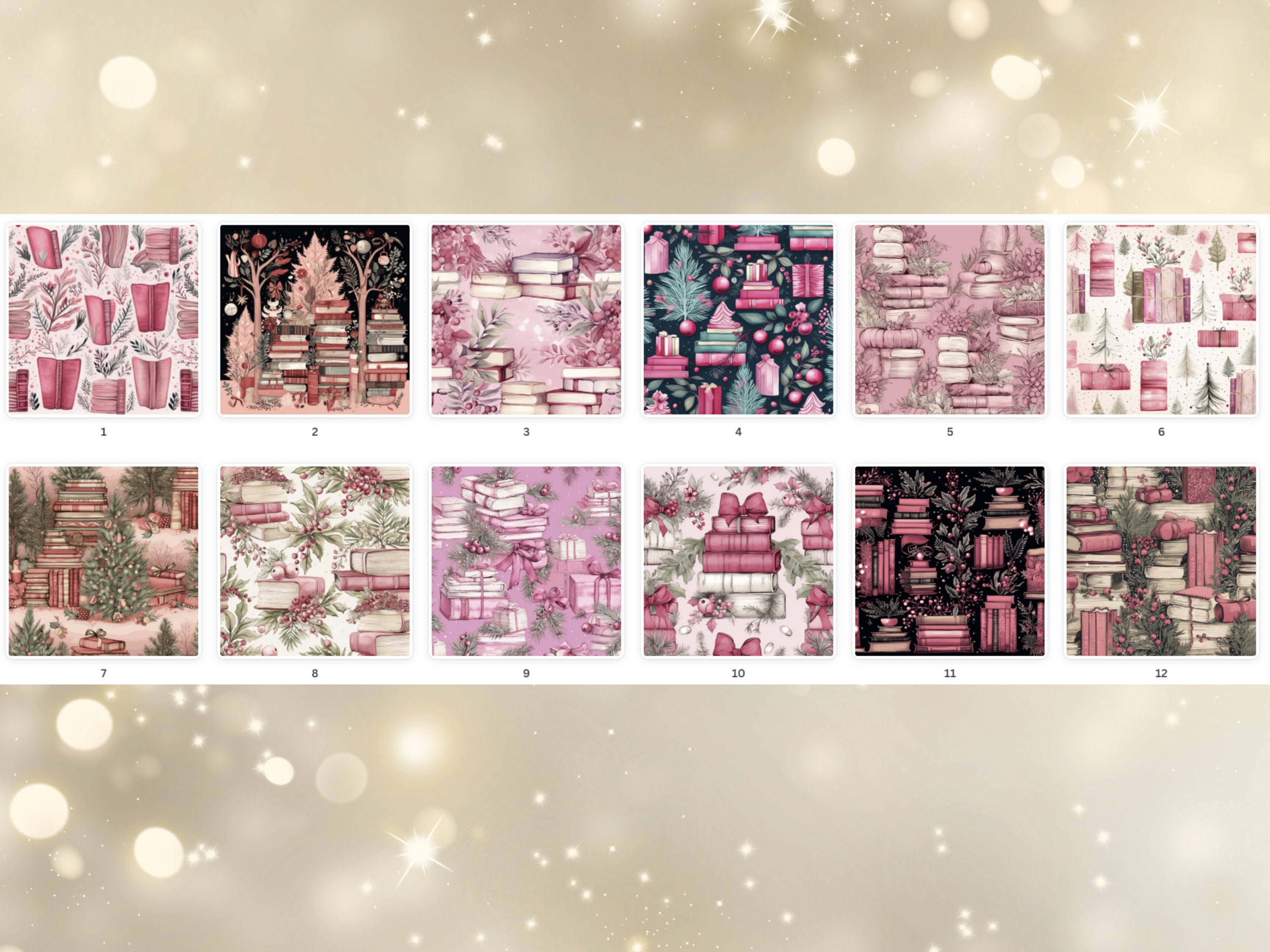 Pink Vintage Book Christmas Printable Paper, Pink Retro Vintage ...