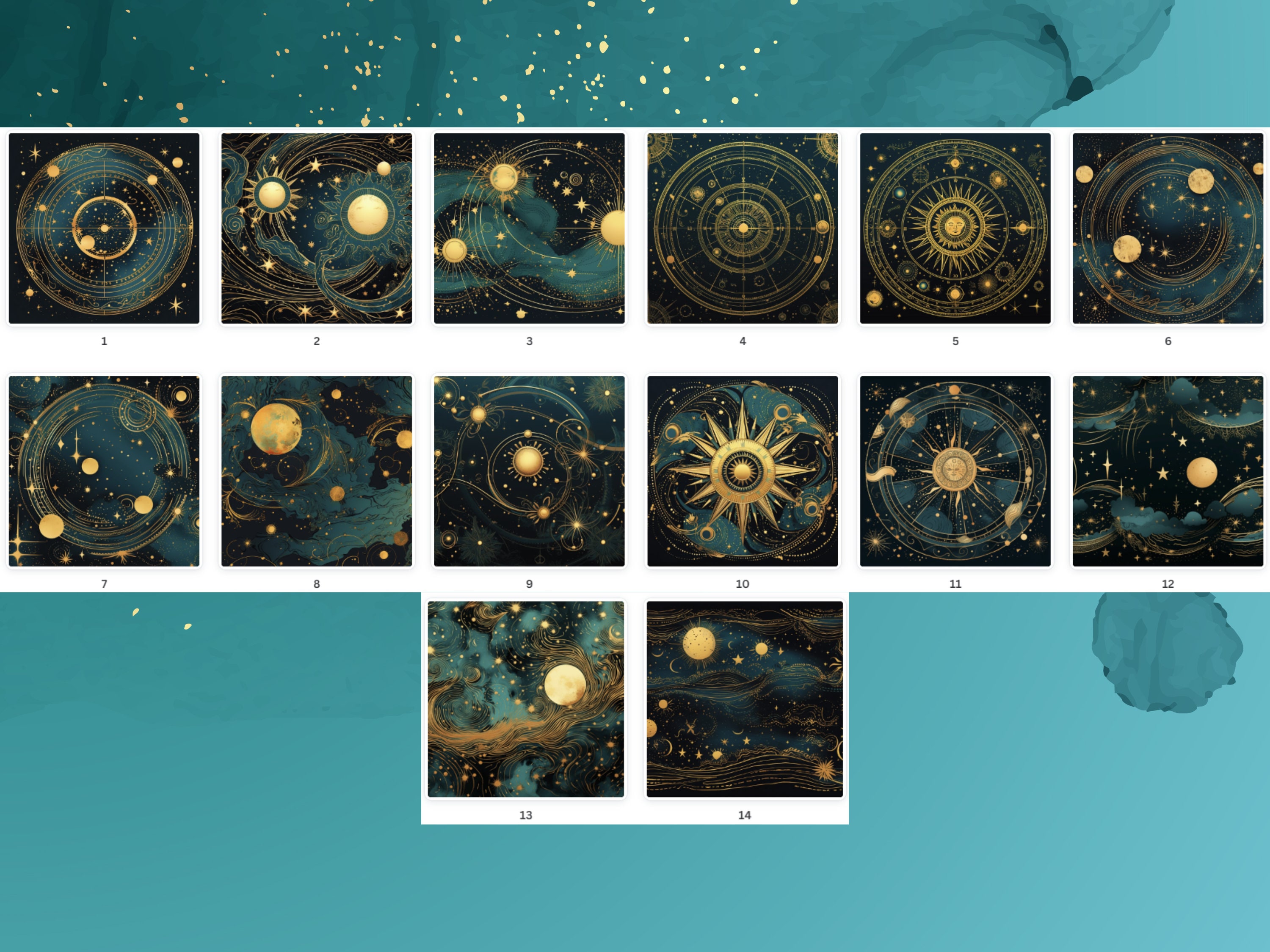 Vintage Celestial Digital Paper, Celestial Patterns, Night Stars Paper ...