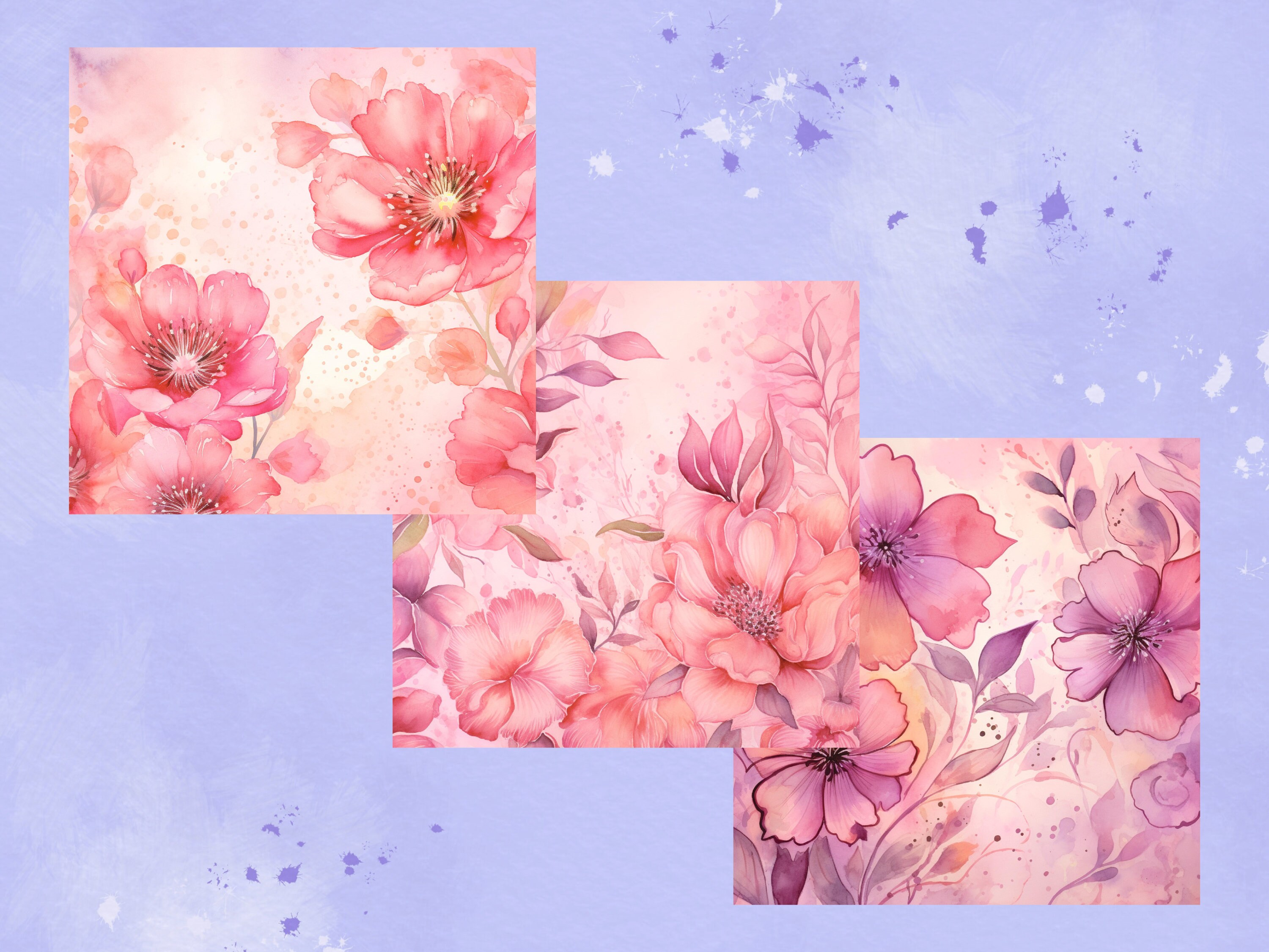 Shabby Chic Vintage Floral Digital Paper, Shabby Chic Floral Seamless ...