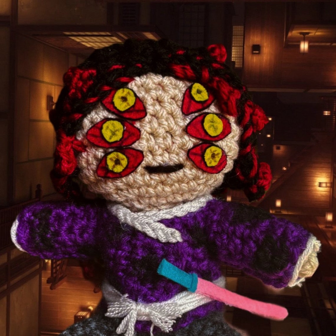 Kokushibo- Demon Slayer Amigurumi Crochet Pattern (kimetsu No Yaiba) - Etsy