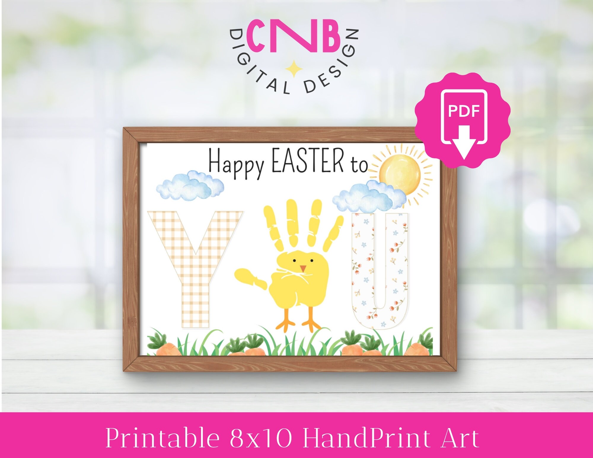 Easter HANDPRINT ART, Printable Easter Bunny Handprint Craft, Easter ...