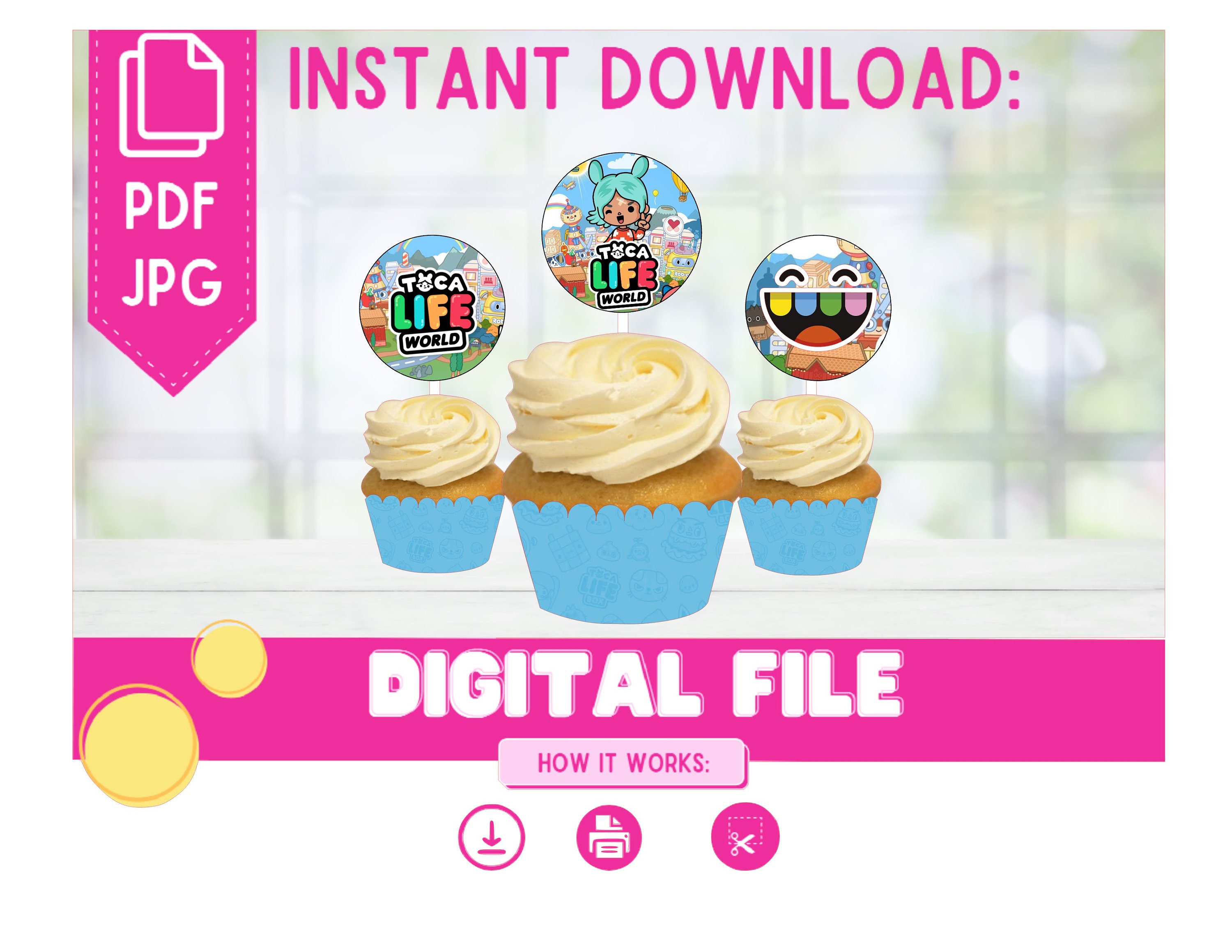 Instant Download Toca Life Cupcake & Wrapper/ Toca Life World/toca Life ...