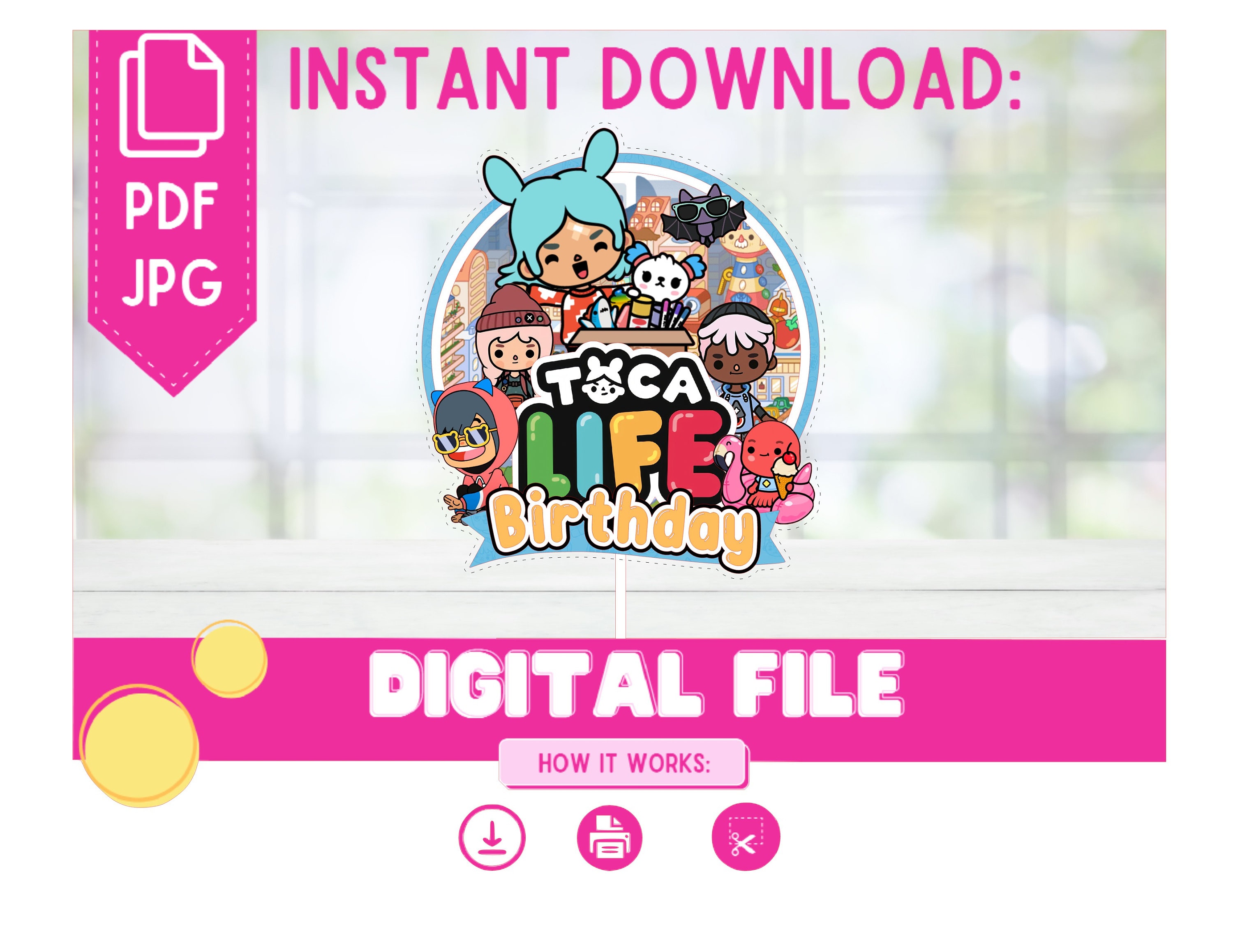 Toca Life Cake Topper/ Instant Download/ Toca Life World - Etsy