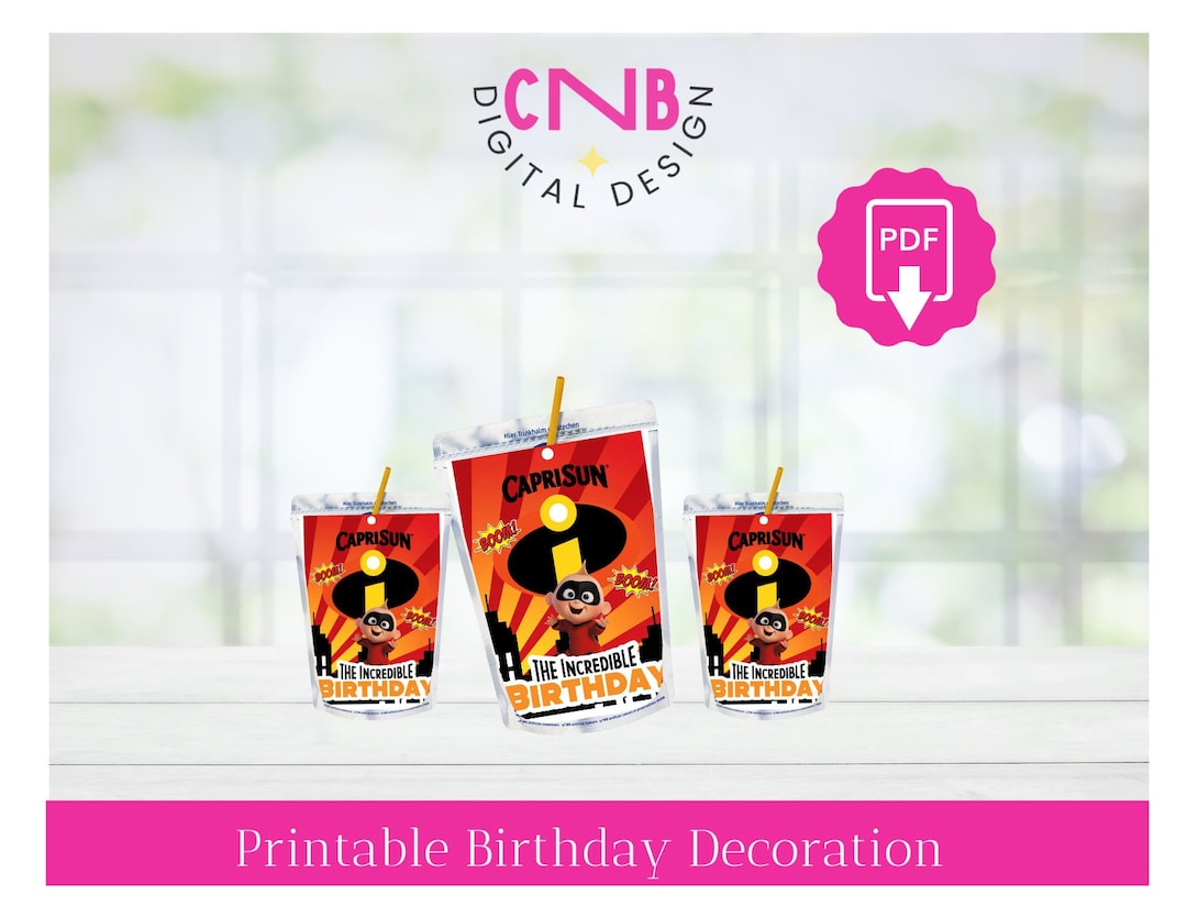 Instant Download the Incredible Juice Label/ Jack Jackworld/capri Sun ...