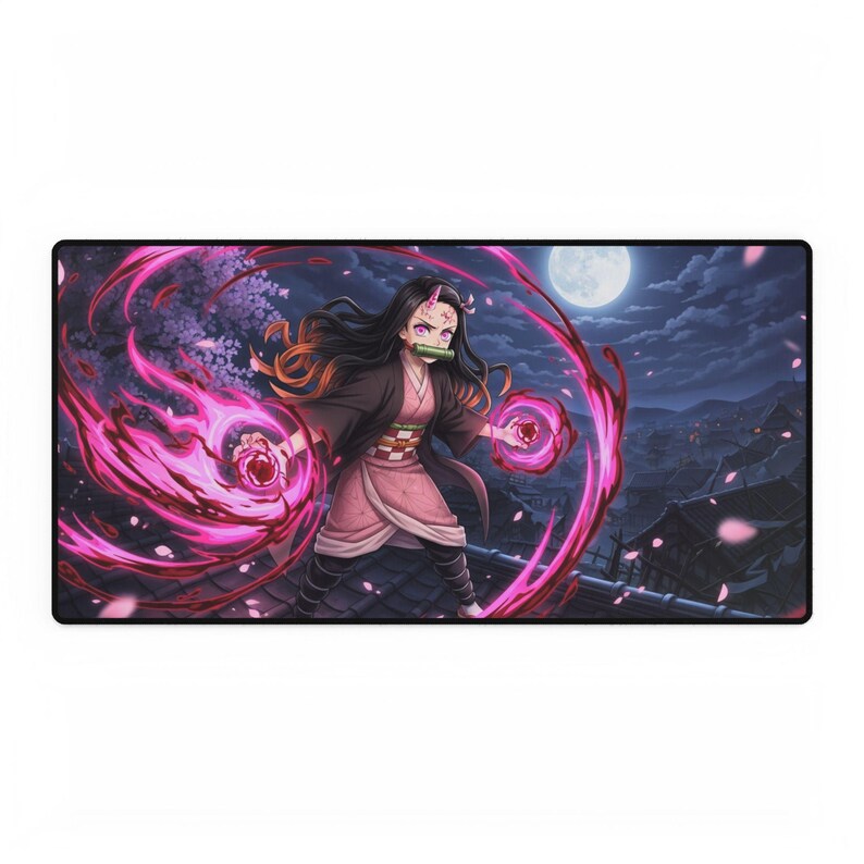 Nezuko Demon Slayer Desk Mat, Anime Mouse Pad, Gaming Accessories, Cute ...