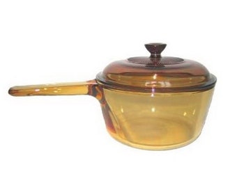 Pyrex Vision 1 Litre W/ Lid, Sauce Pot Made in USA, Vintage Corning ...