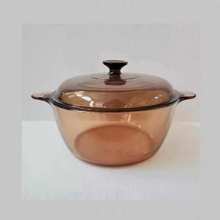 Corning Amber Pot, Vision Ware 4.5L Round Dutch Oven With Glass Lid ...