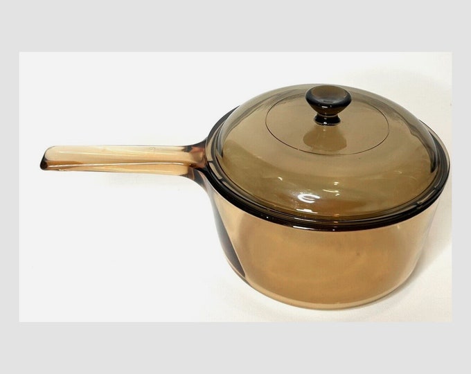 Corning Vision Ware Amber Glass Sauce Pan Pot With Lid, 1.5 L - Etsy