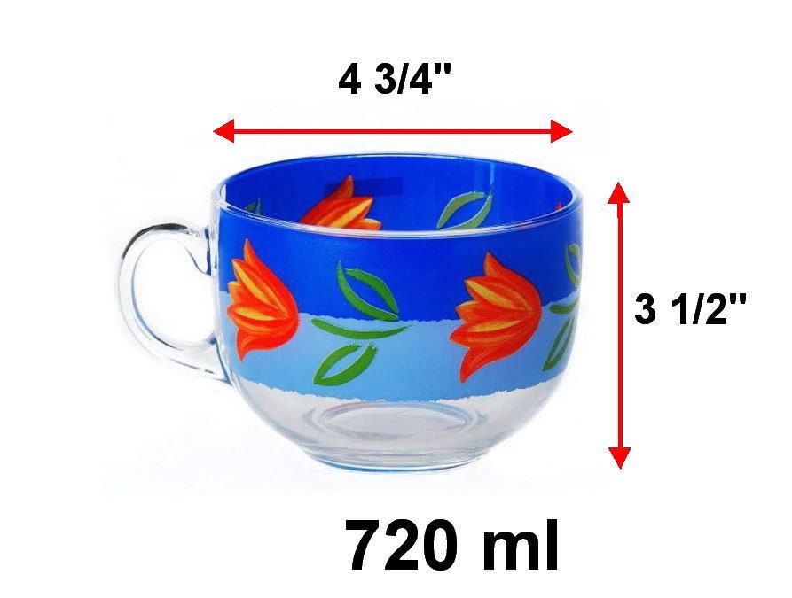 4 Vintage Cups, Luminarc Cups, Arcoroc France, TULIP Designs - Etsy