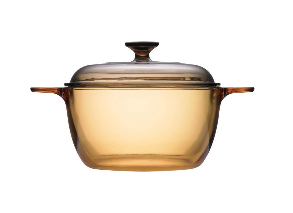 Corning Amber Pot, Vision Ware 4.5L Round Dutch Oven With Glass Lid ...