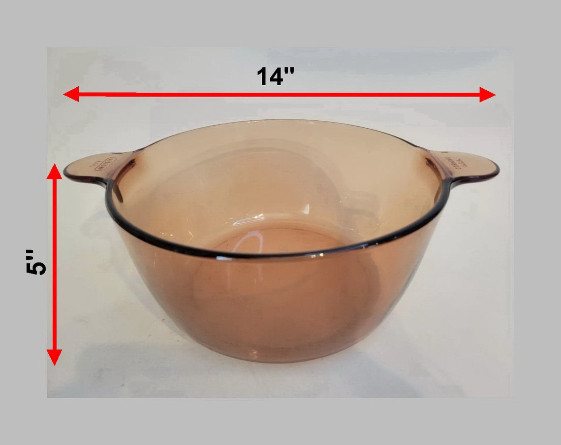 Corning Amber Pot, Vision Ware 4.5L Round Dutch Oven With Glass Lid ...