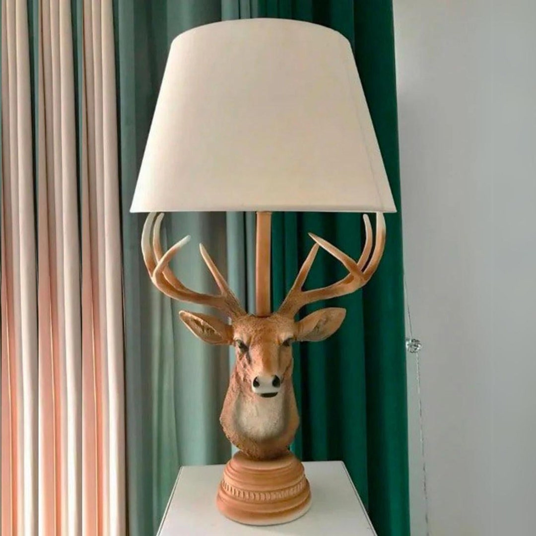 Vintage Deer Lamp, Majestic Antlers, Animals Lamps, Mushroom Lamps ...