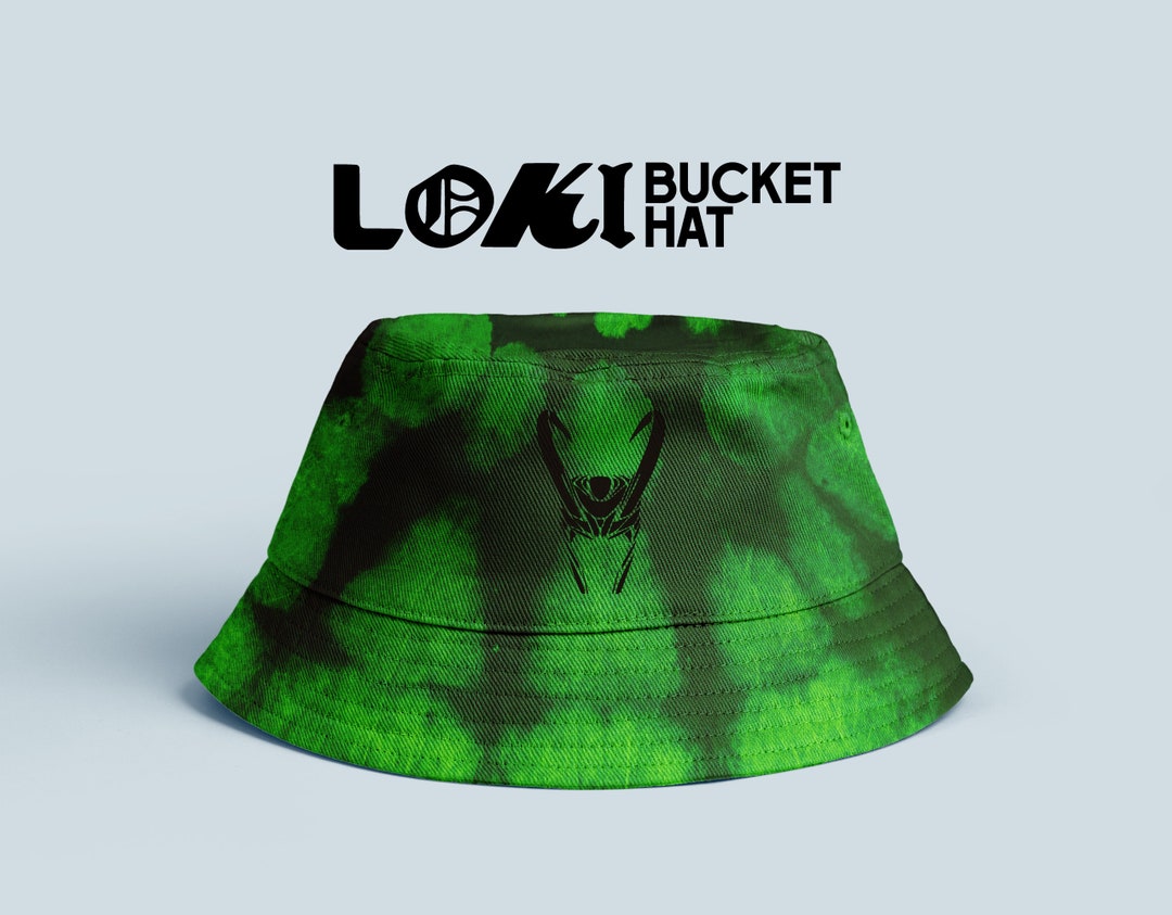 Loki Marvel TVA MCU Tie Dye Green Black Bucket Hat AOP - Etsy