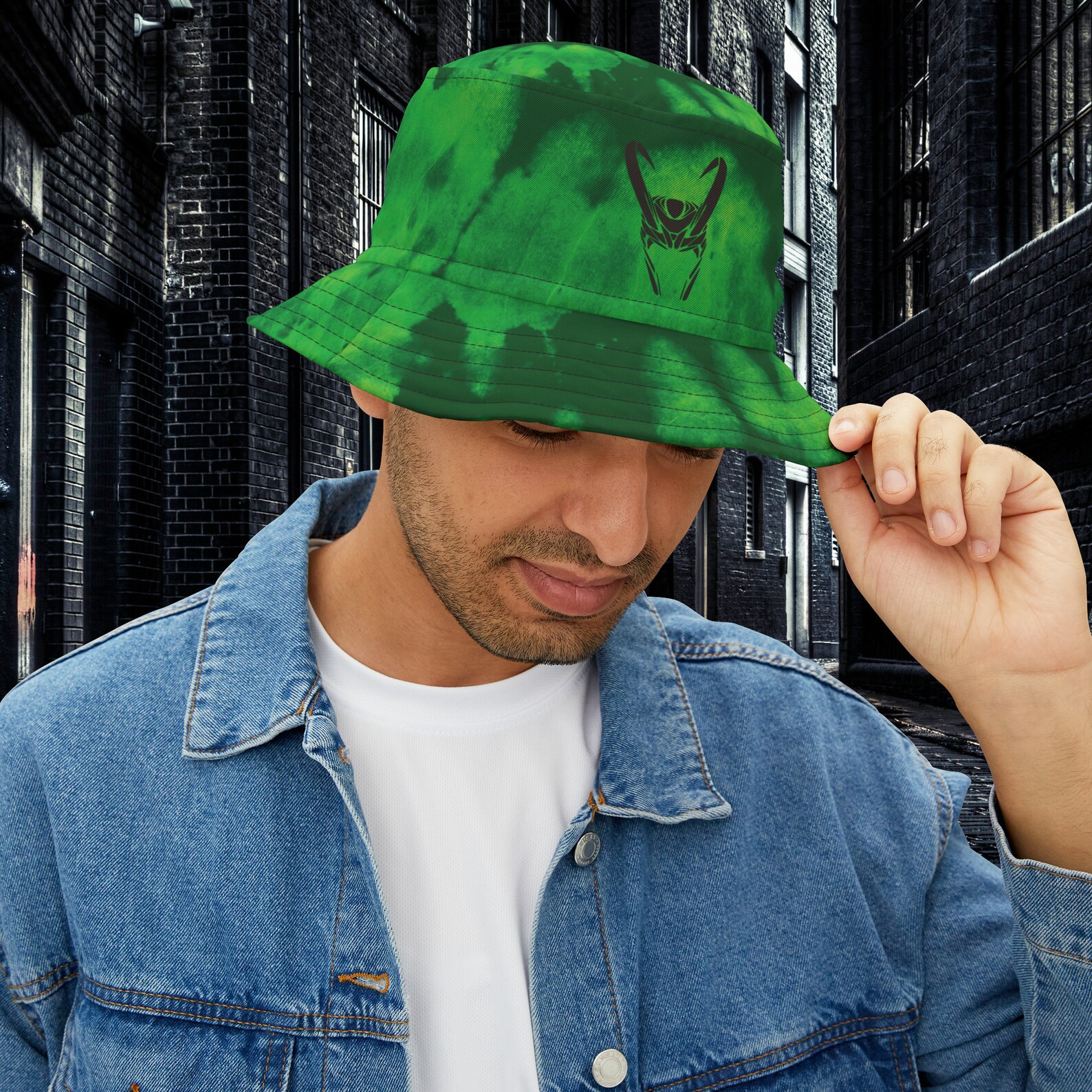 Loki Marvel TVA MCU Tie Dye Green Black Bucket Hat AOP - Etsy