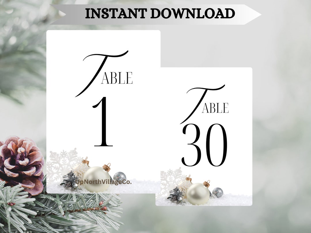 INSTANT DOWNLOAD - Party Table Numbers Printable Numbers 1-30 Included ...
