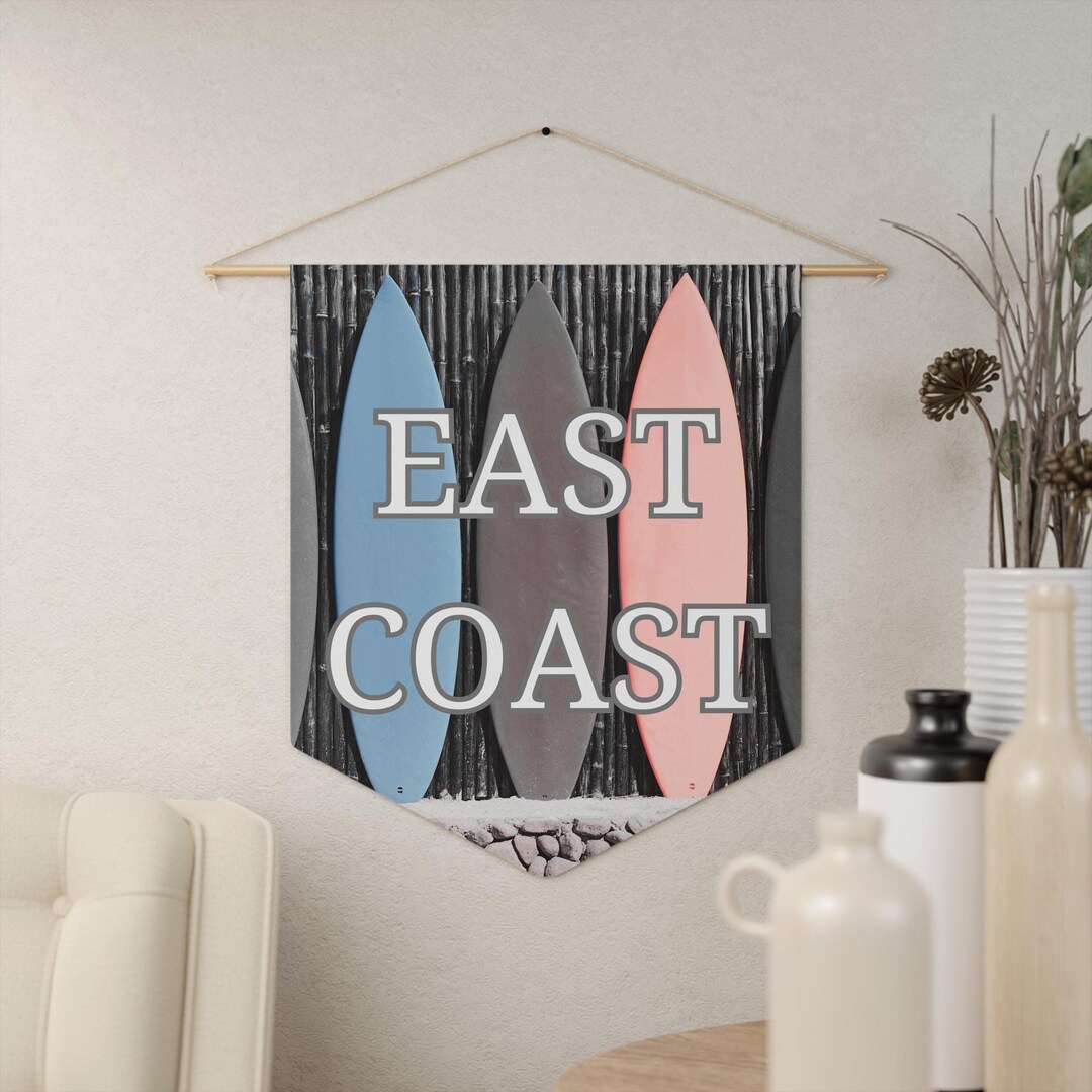Pennant, Coastal Surf Wall Banner - Boho Nautical Decor Sign for Beach ...