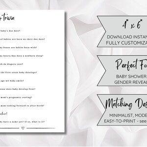 Baby Trivia Game Digital Download and Template - Etsy