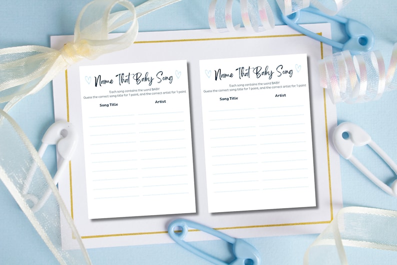 Name That Baby Song Game Blue Digital Download and Template - Etsy