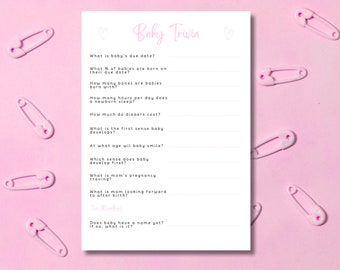 Baby Trivia Game Digital Download and Template - Etsy