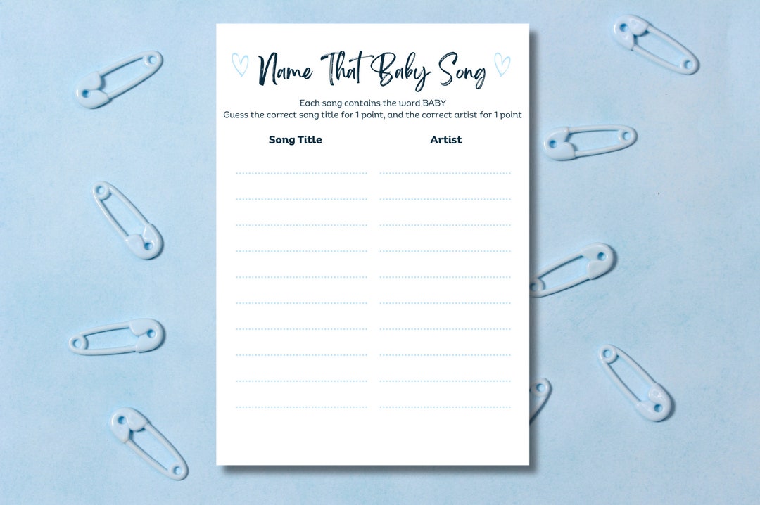 Name That Baby Song Game Blue Digital Download and Template - Etsy