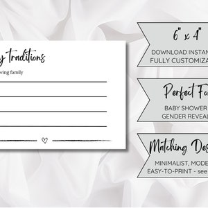 Family Tradition Cards Digital Download and Template - Etsy