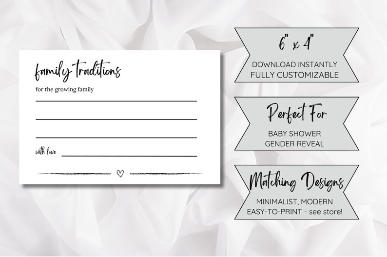 Family Tradition Cards Digital Download and Template - Etsy