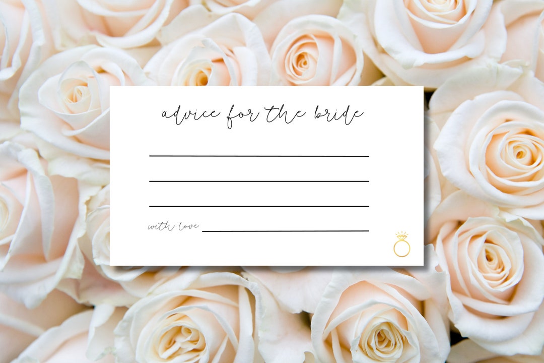 Advice for the Bride Card Digital Download Template - Etsy