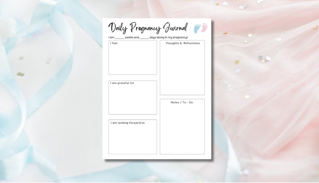 Daily Pregnancy Journal Digital Download and Template - Etsy