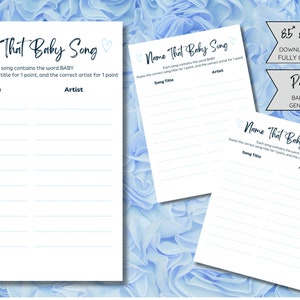 Name That Baby Song Game Blue Digital Download and Template - Etsy