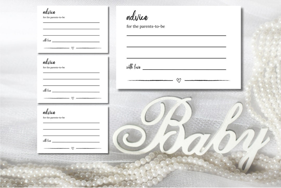 Advice for the Parents-to-be Cards Digital Download and Template - Etsy