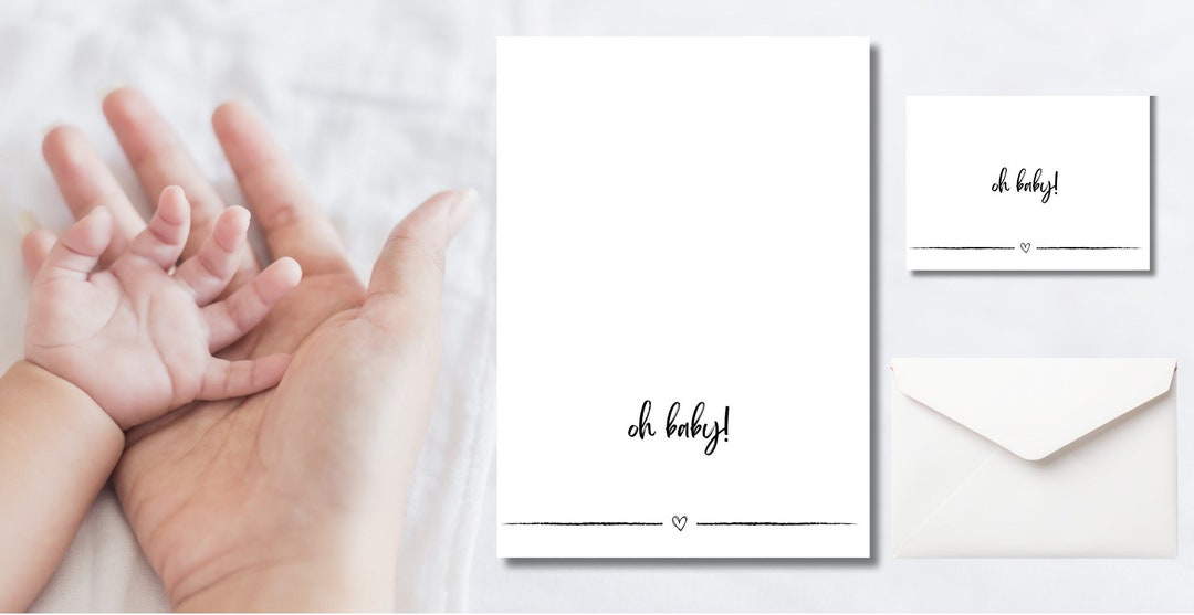 Oh Baby, Foldable Card Digital Download and Template - Etsy