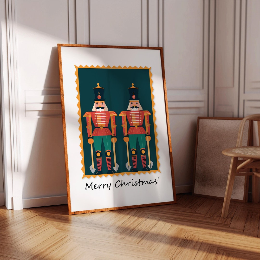 CHRISTMAS Nutcracker Wall Art Minimalist Decoration Print Modern Tree ...