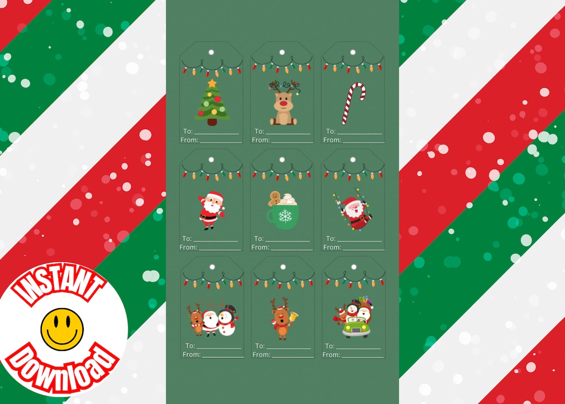 Printable Christmas Tags Holiday Classroom Gift Tag Holiday - Etsy