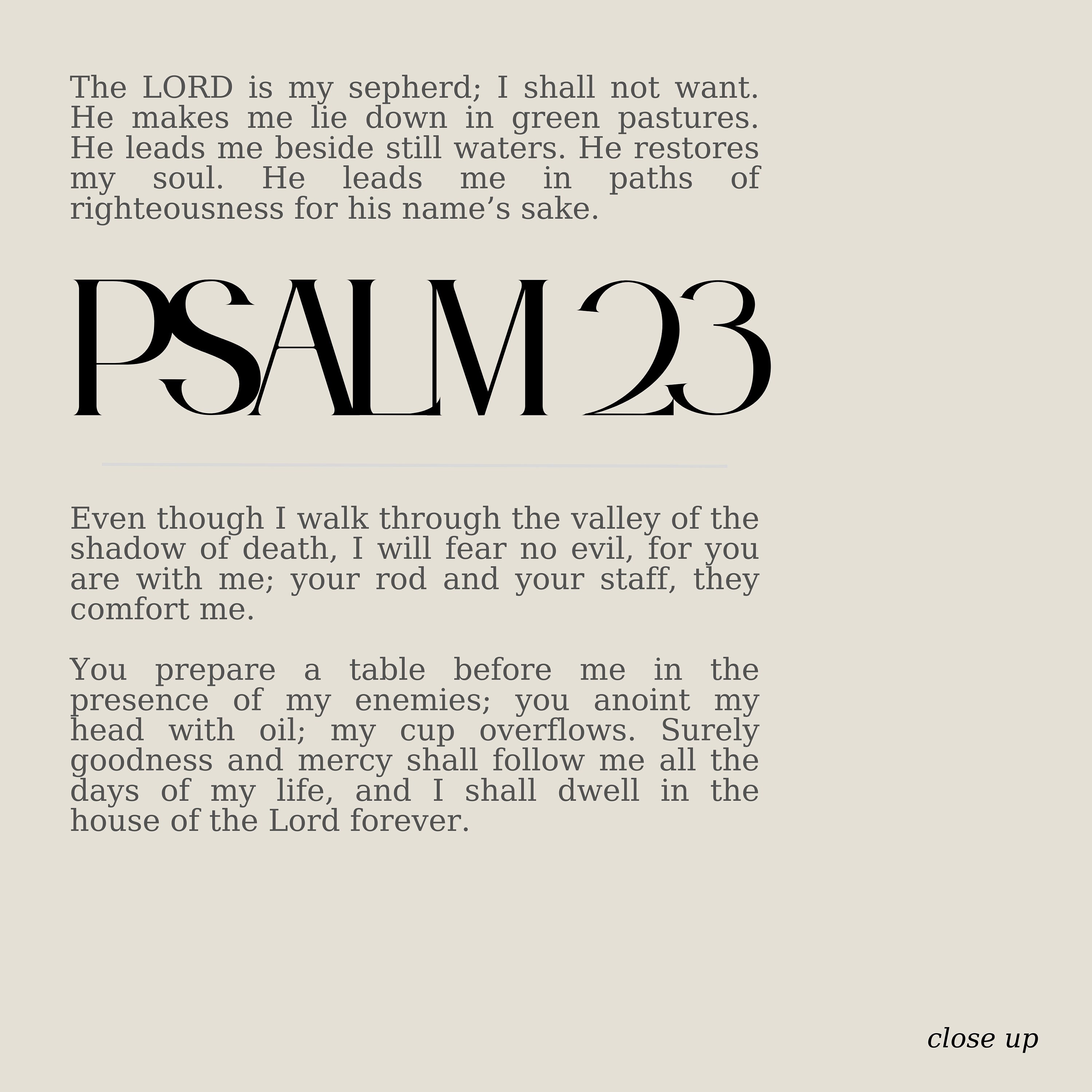 Psalm 23, Digital Print, Bible Verse, Modern Bible Poster, Scripture ...