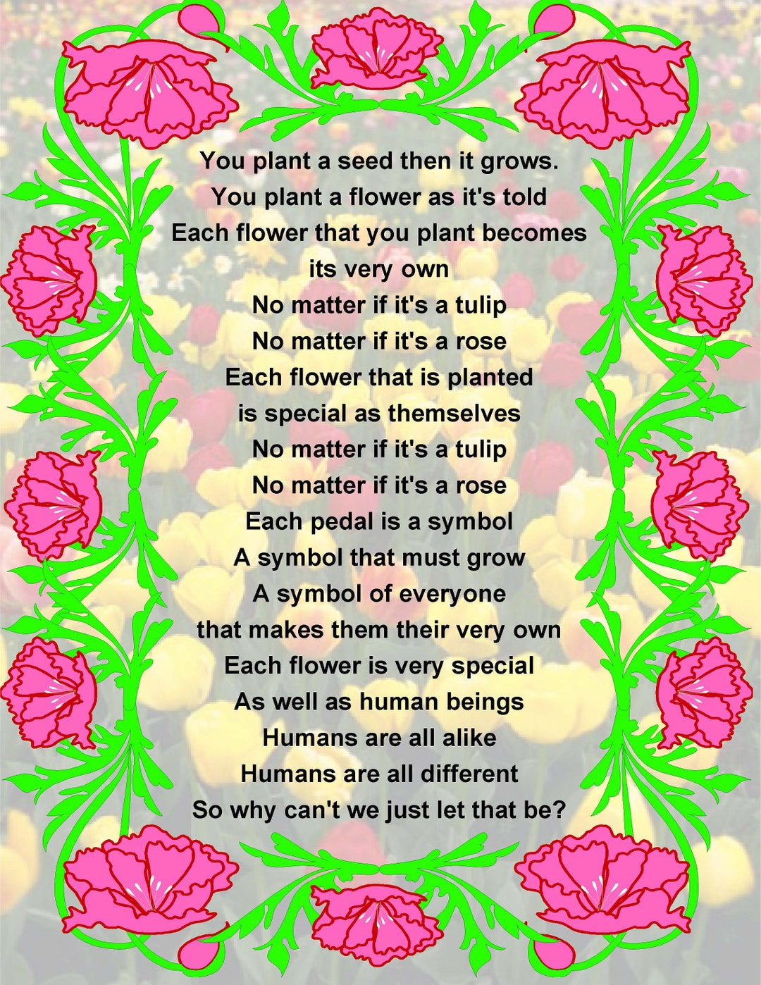 Diversity Poem - Etsy