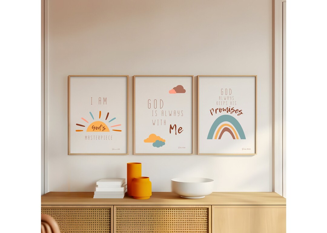 Digital Christian Wall Art I Am God’s Masterpiece, God is Always With ...