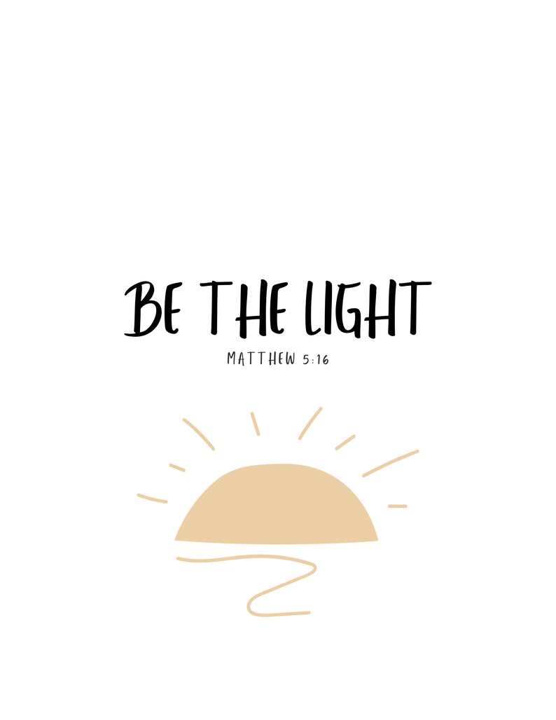Digital Christian Wall Art Matthew 5:16 Be the Light - Etsy