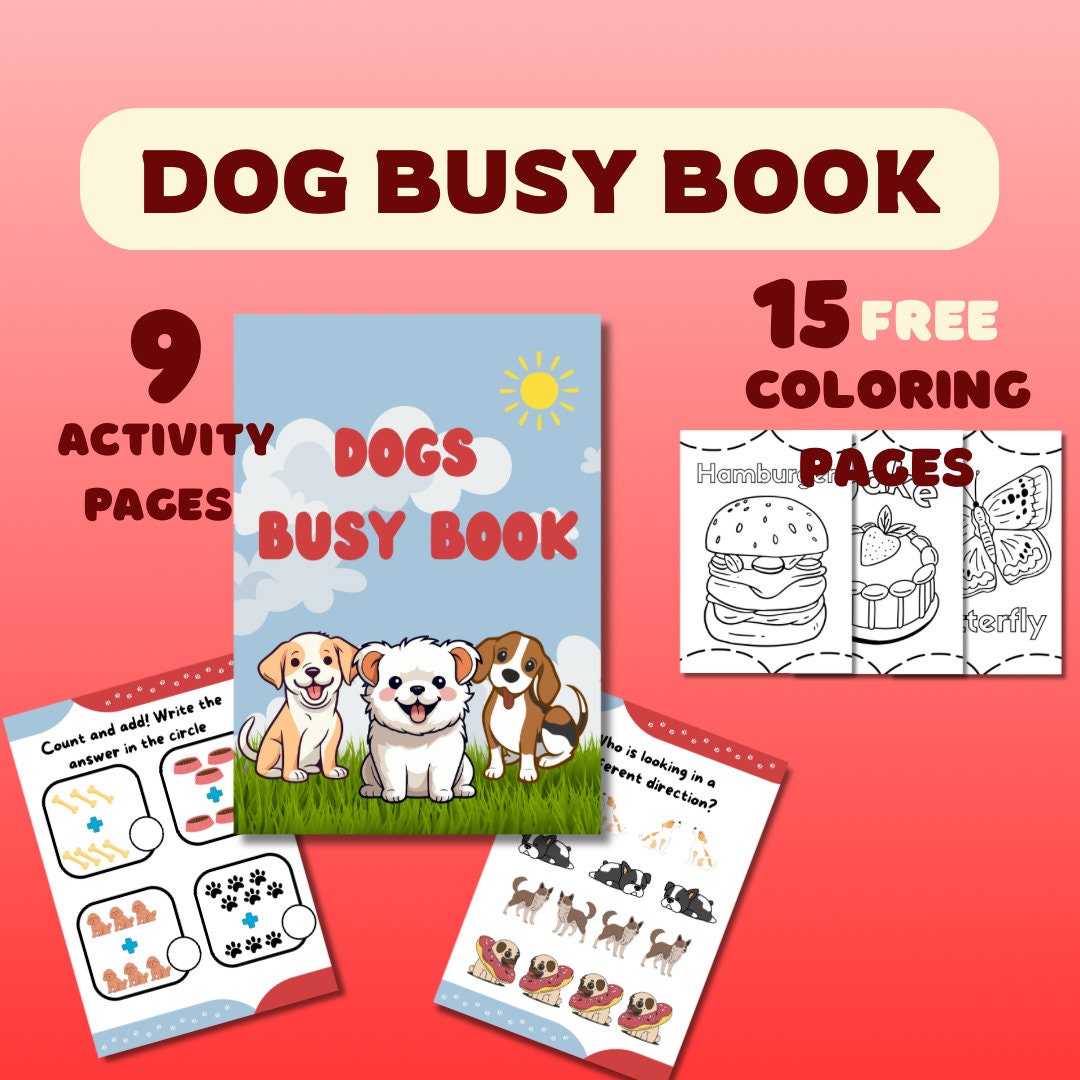 Toddler Busy Book, Dog Themed Printable Busy Book, Includes FREE ...