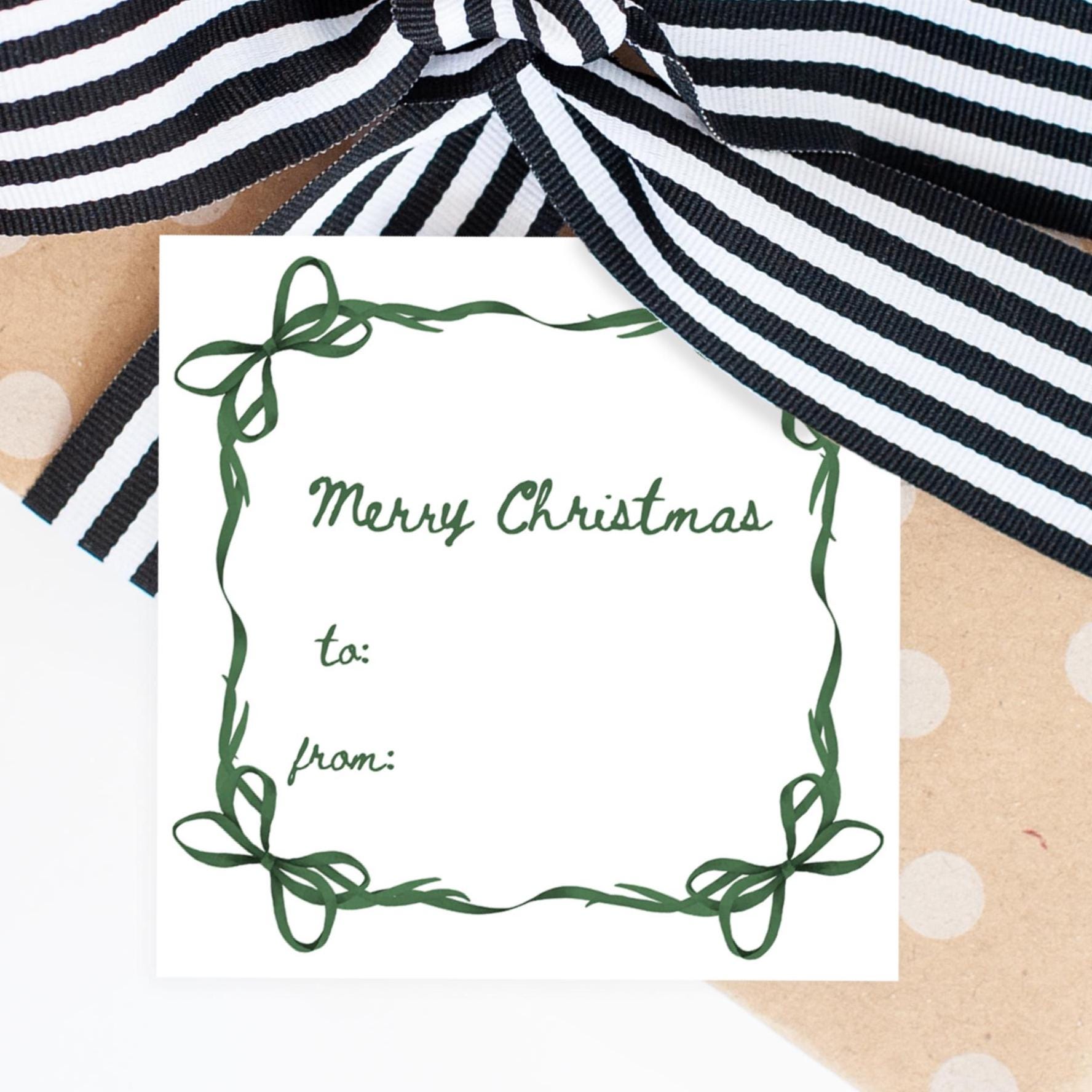To/from Gift Tags, Christmas Gift Tags, DIY Holiday Tag, Printable ...