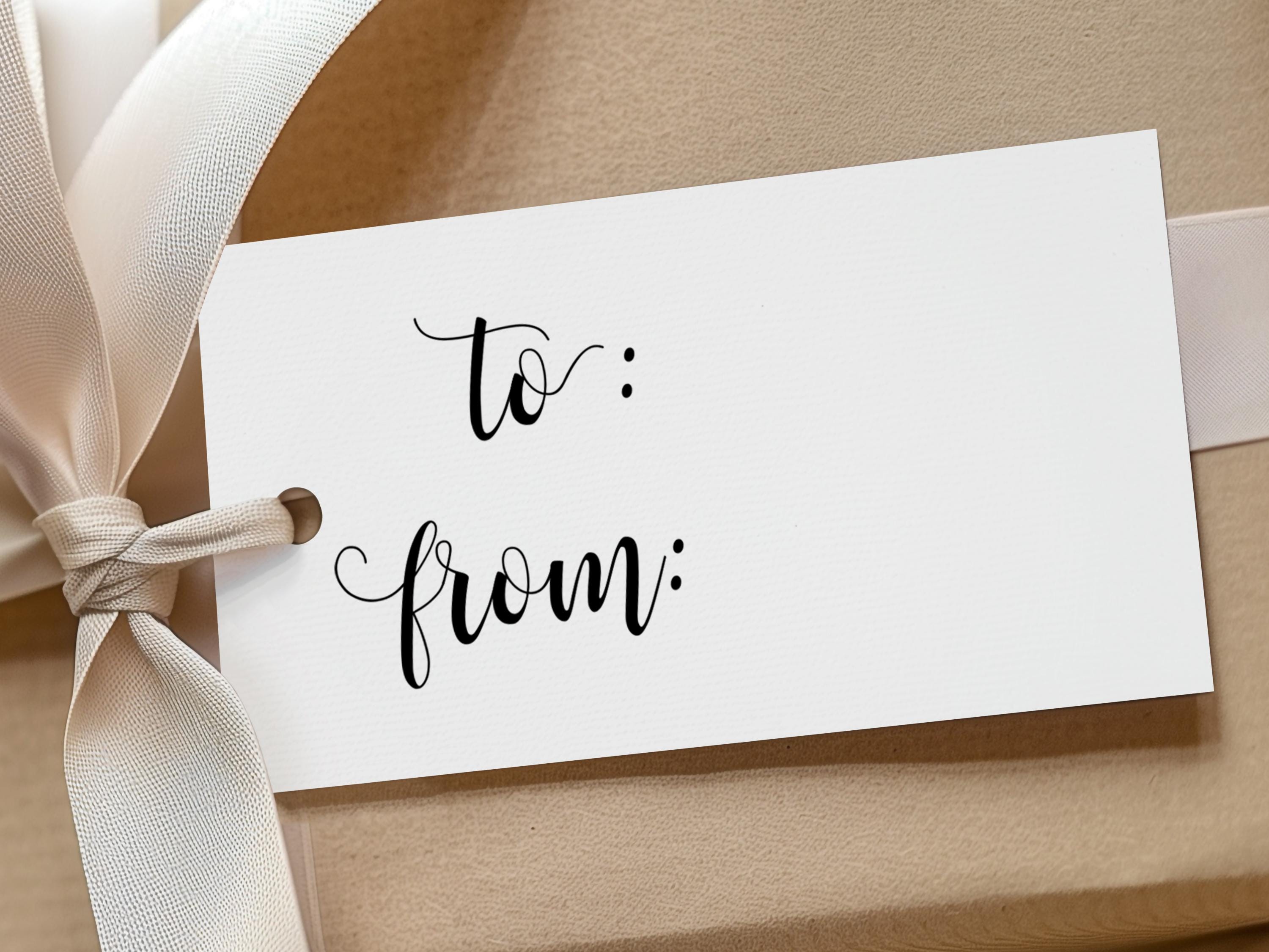 To/from Gift Tags, Personalize Christmas Gift Tags, DIY Holiday Tag ...