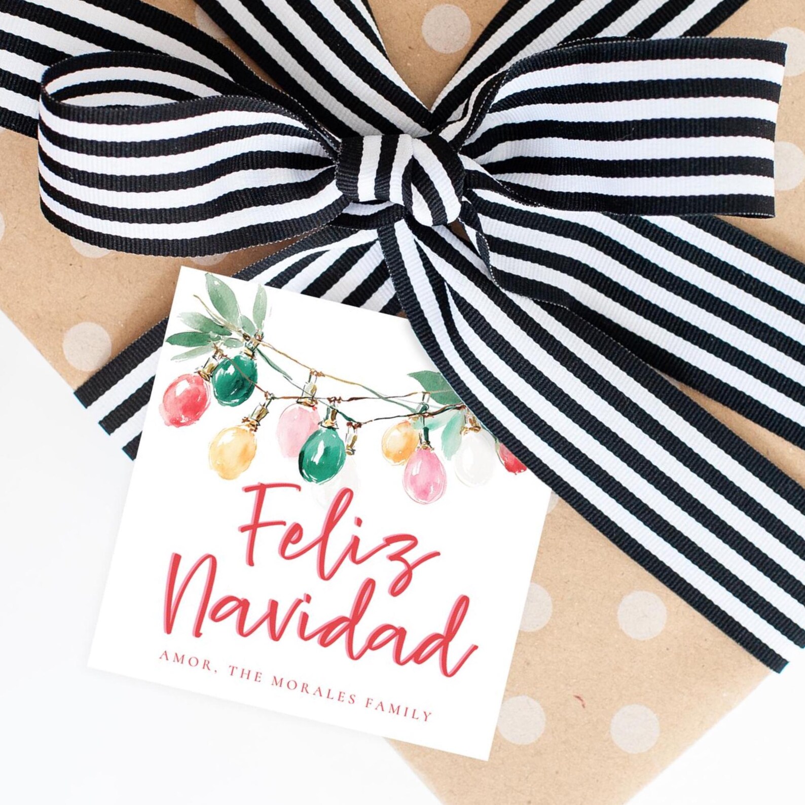 Feliz Navidad Gift Tag, Holiday Tag, Printable Christmas Tag, Holiday ...