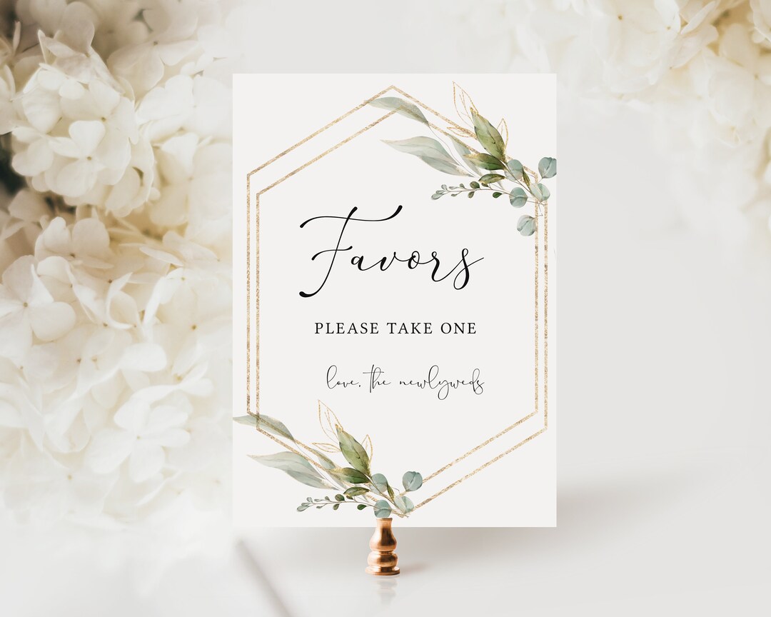 Wedding Favor Sign Wedding Sign Template Wedding Reception Sign DIY ...