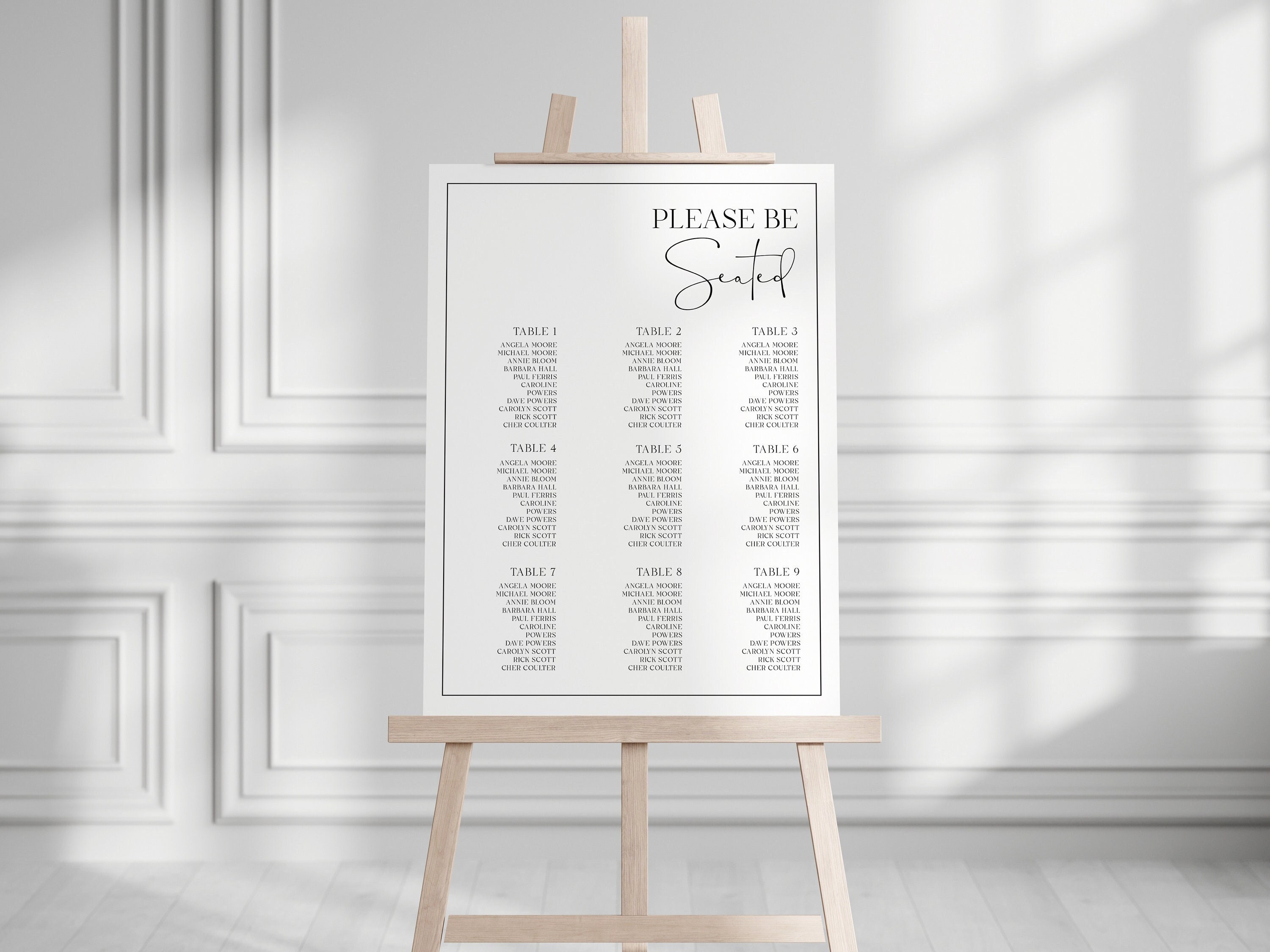 Wedding Seating Chart Sign Template DIY Seating Chart Sign - Etsy