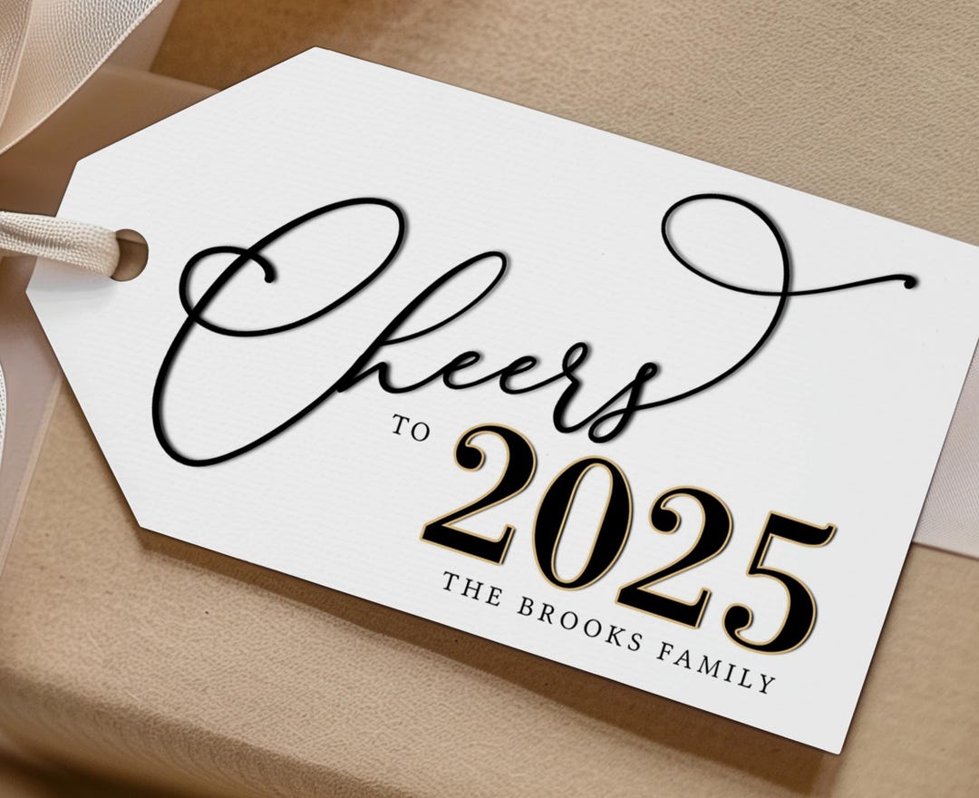 Printable New Year Favor Tags Cheers to 2025 Party Tags Instant ...