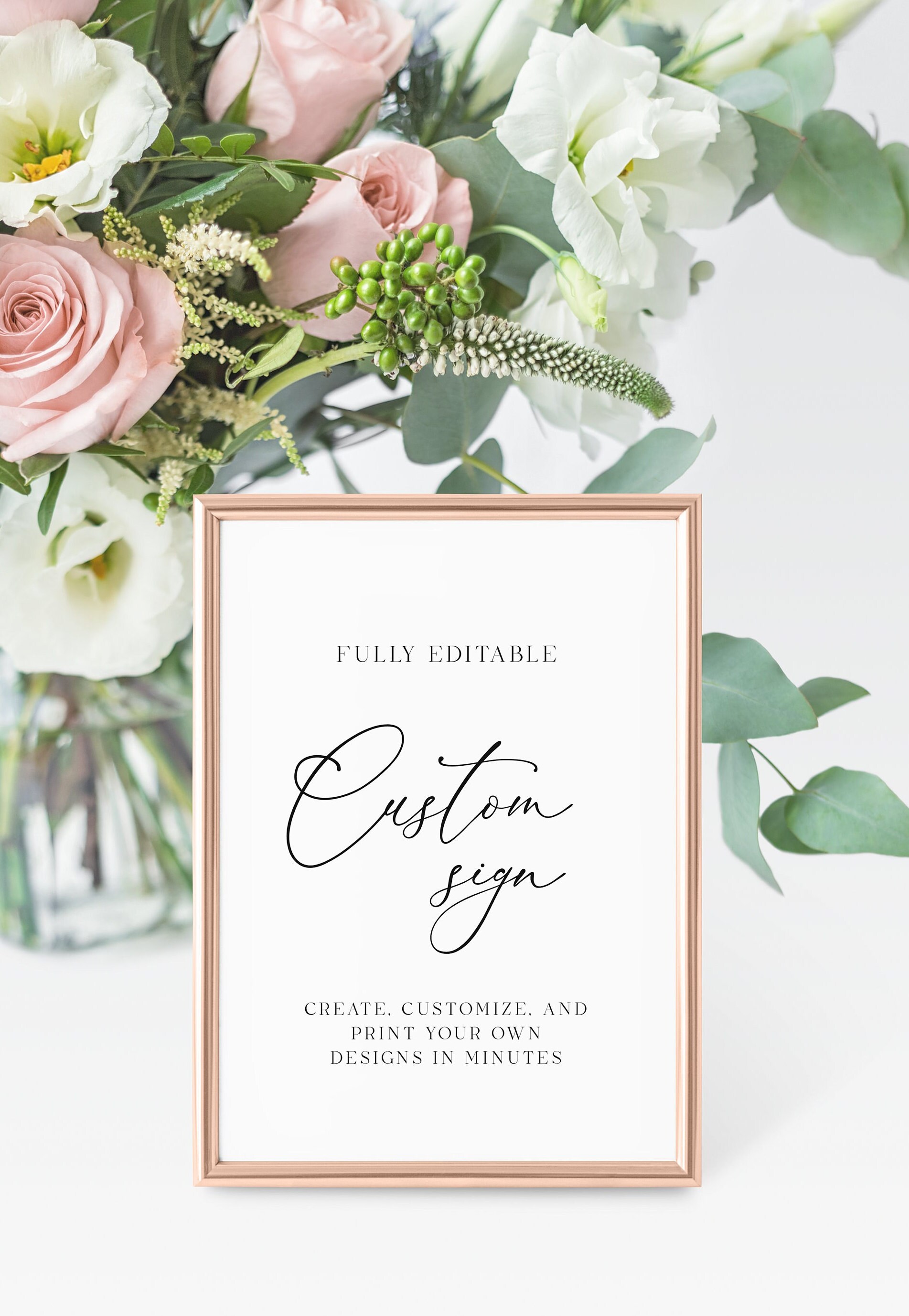 Custom Wedding Sign Fully Editable Sign Custom Wedding Template Sign ...