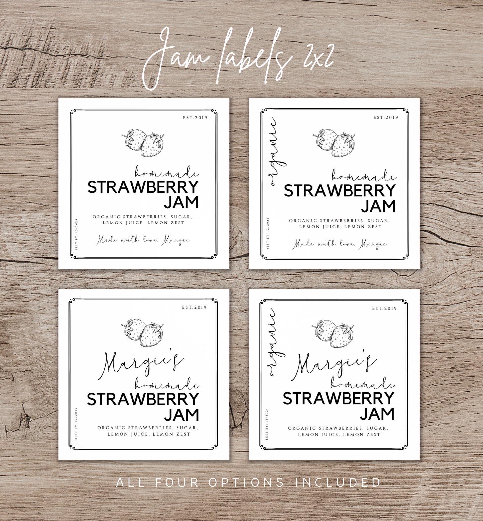 Modern Jam Label, Homemade Tag, Jam Canning Label , Strawberry Jam ...