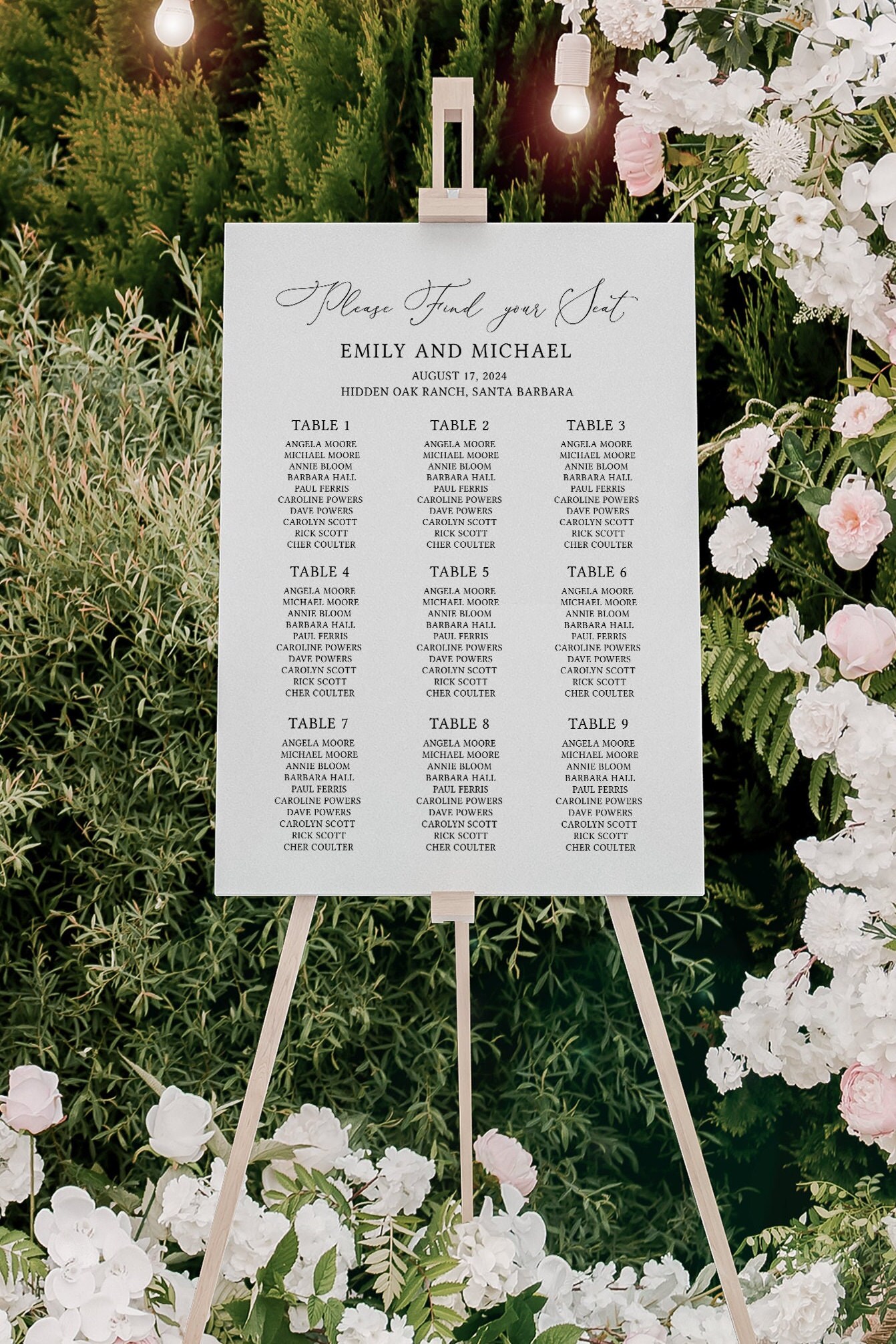 Wedding Seating Chart Sign Template DIY Seating Chart Sign Download ...