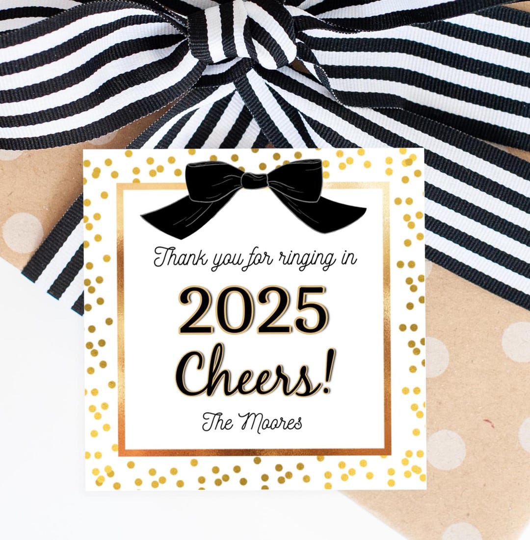 Printable New Year Favor Tags Cheers to 2025 Party Tags Instant ...