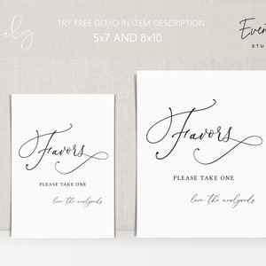 Wedding Favor Sign Wedding Sign Template Wedding Reception Sign DIY ...